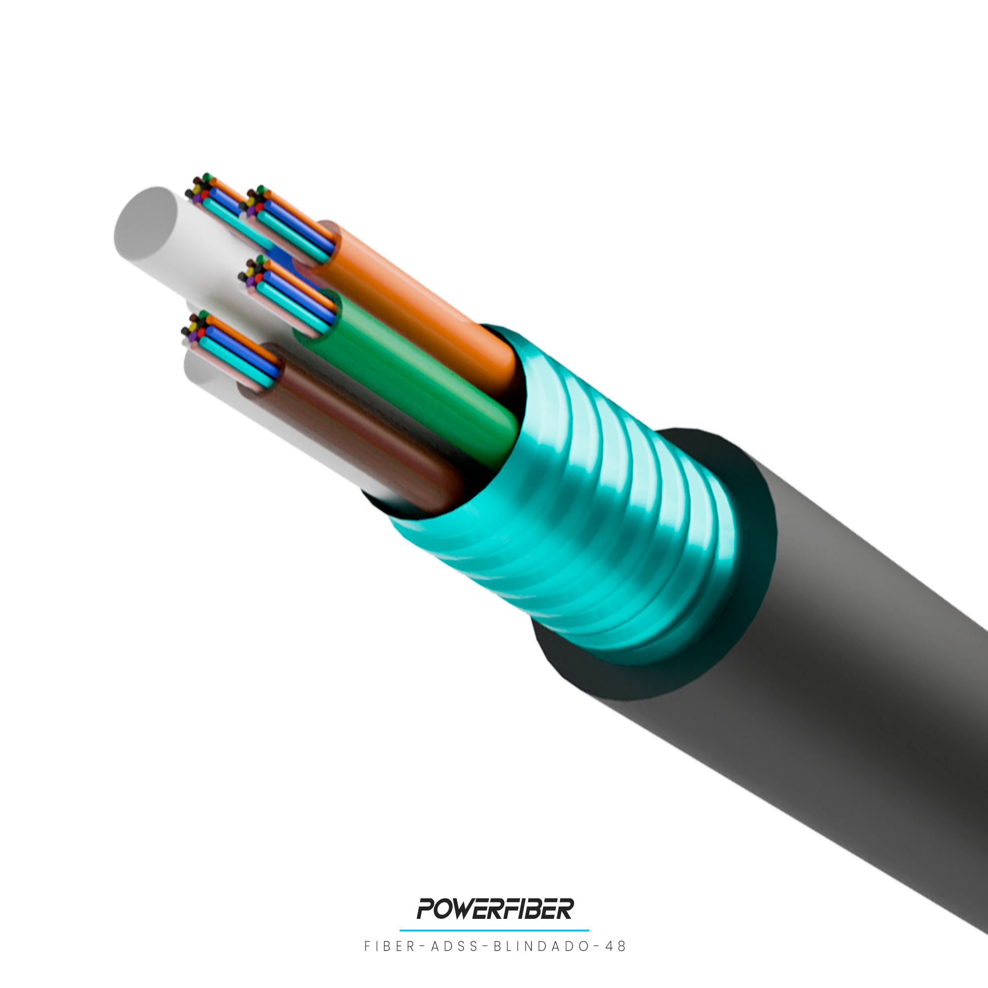 ADSS SPAN 80 48 HILOS BLINDADO 4KM – APP – POWERFIBER