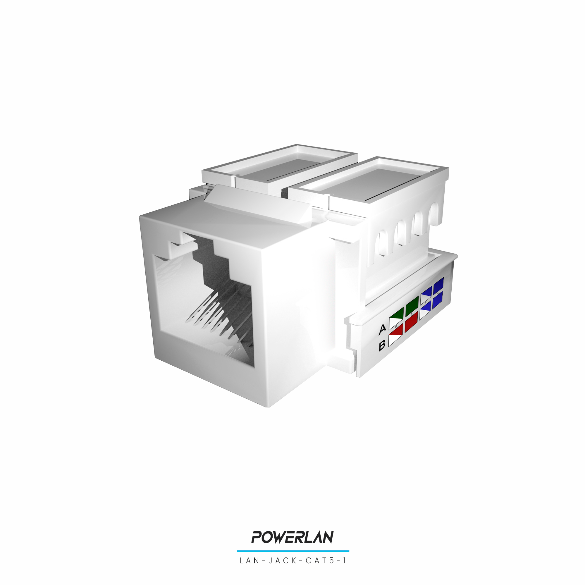 JACK RJ45 CAT5E BLANCO – APP – POWERFIBER